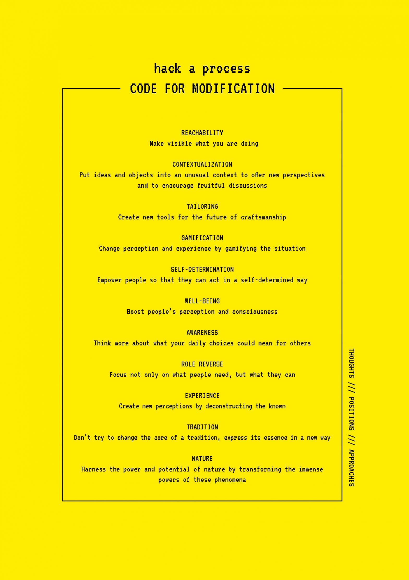 HACK A PROCESS – material | technology | sustainability | design