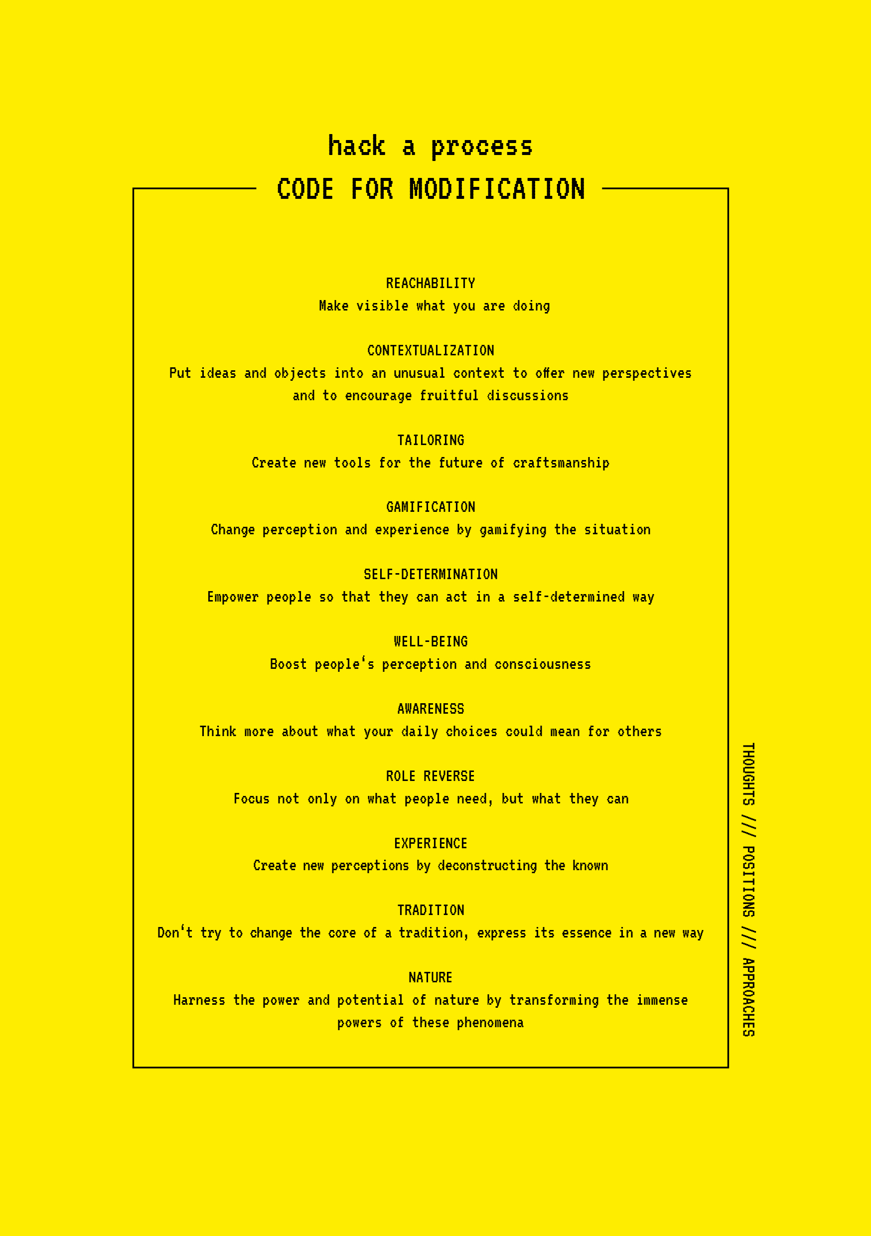 HACK A PROCESS – material | technology | sustainability | design